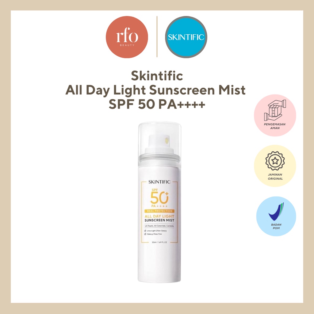 Jual SKINTIFIC All Day Light Sunscreen Mist SPF50 PA++++ | Shopee Indonesia