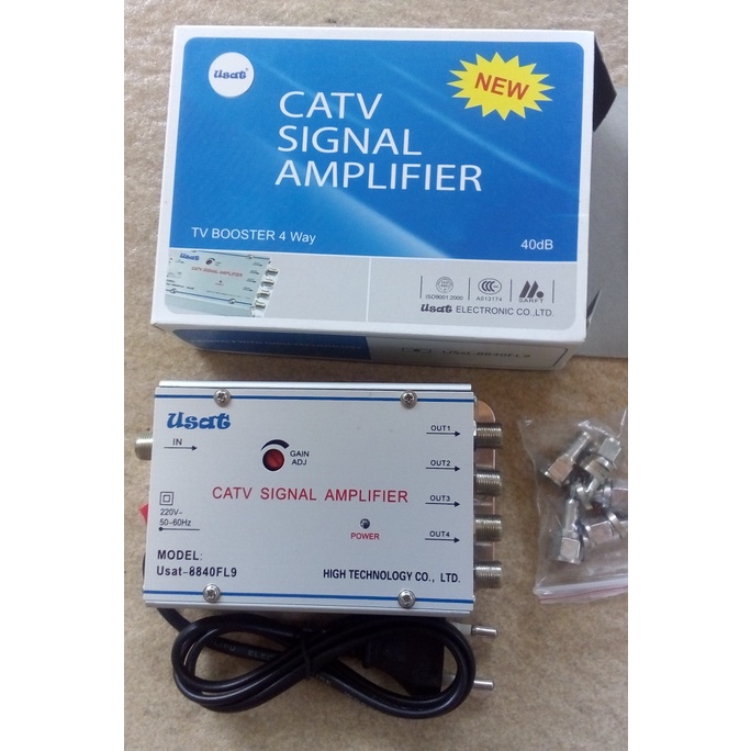 Jual CATV Signal Amplifier / Penguat Sinyal TV 4 way / TV Booster merk USAT | Shopee Indonesia