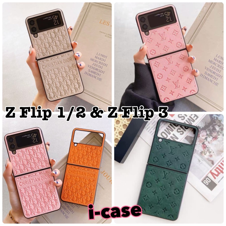 Jual Case Samsung Galaxy Z Flip 1,2 / Flip 3 5G Leather Motif CD / LV ...
