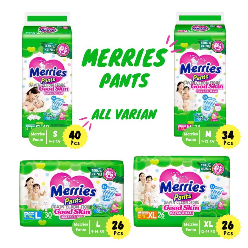 Jual Merries Pants Good Skin S40 ||M34 ||L30 || XL26- Merries Tipe ...