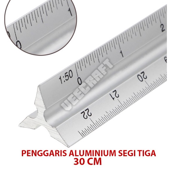 Jual Discount Penggaris Aluminium Segitiga /Aluminium Metal Triangle ...