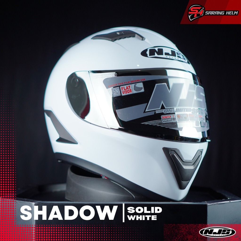 Jual NJS Shadow Solid (FREE Iridium visor, Tear Off Post & Antifog Pins ...