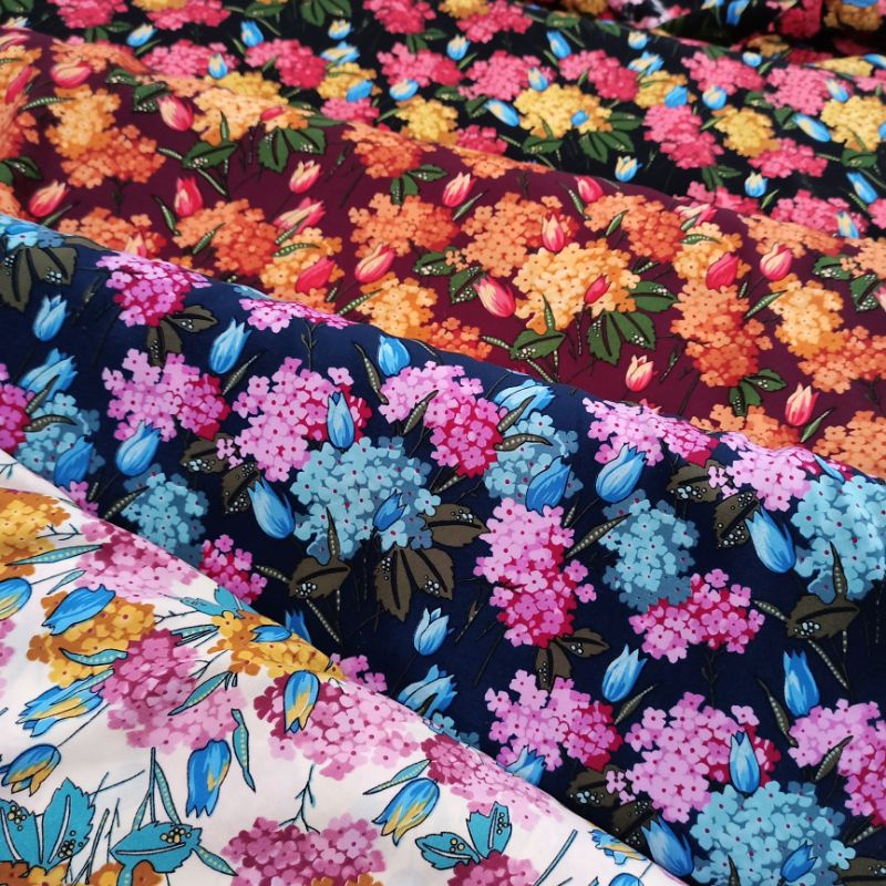 Jual Kain Woolpeach Motif Bunga ( lebar 150 cm) | Shopee Indonesia
