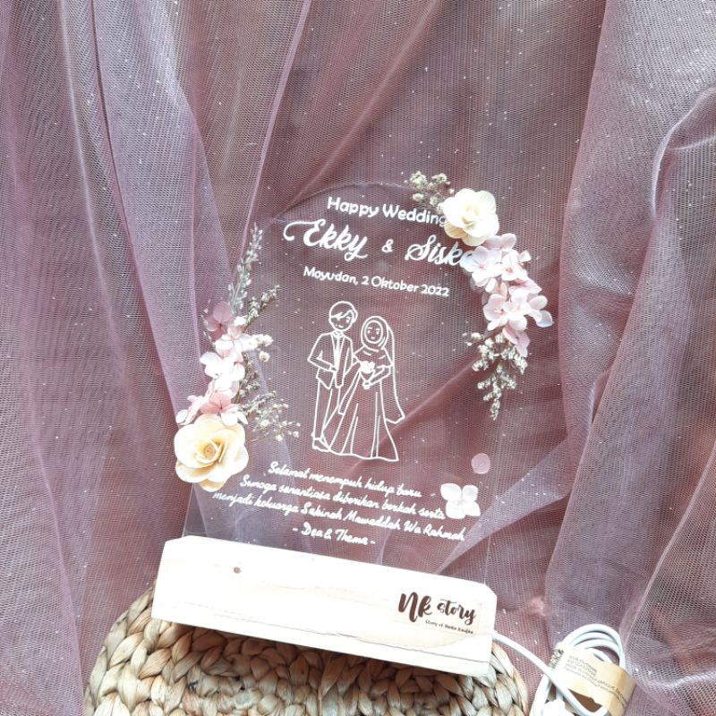 Jual [PROMO] LETTERING AKRILIK KUBAH BUNGA KOTAK AKRILIK MAHAR AKRILIK ...