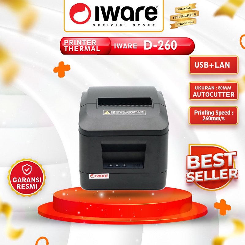 Jual Printer Kasir Thermal 80mm IWARE D-260 D260 USB+LAN RJ11 ...