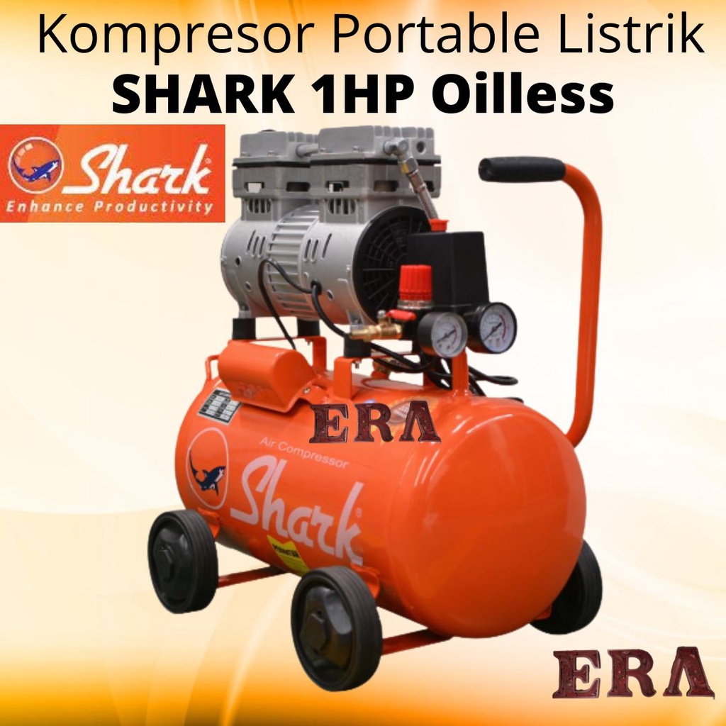 Jual SHARK - Kompresor Angin 1HP 25 Liter Auto Oilless Listrik OV10-25 ...
