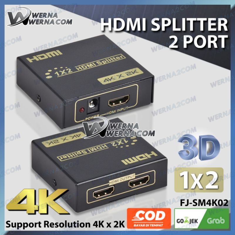 Jual HDMI Splitter 2 Port | 1 in to 2 out | support 4K x 2K 3D | Shopee ...