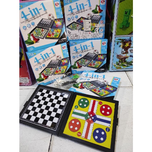Jual Mainan Catur Halma Ular Tangga Set 4in1 | Shopee Indonesia