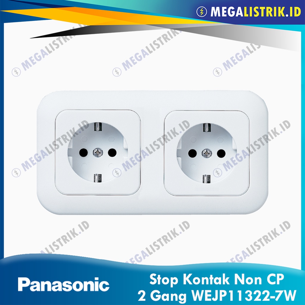 Jual PANASONIC DOUBLE STOP KONTAK NON CP PUTIH / SOCKET OUTLET 2 GANG ...