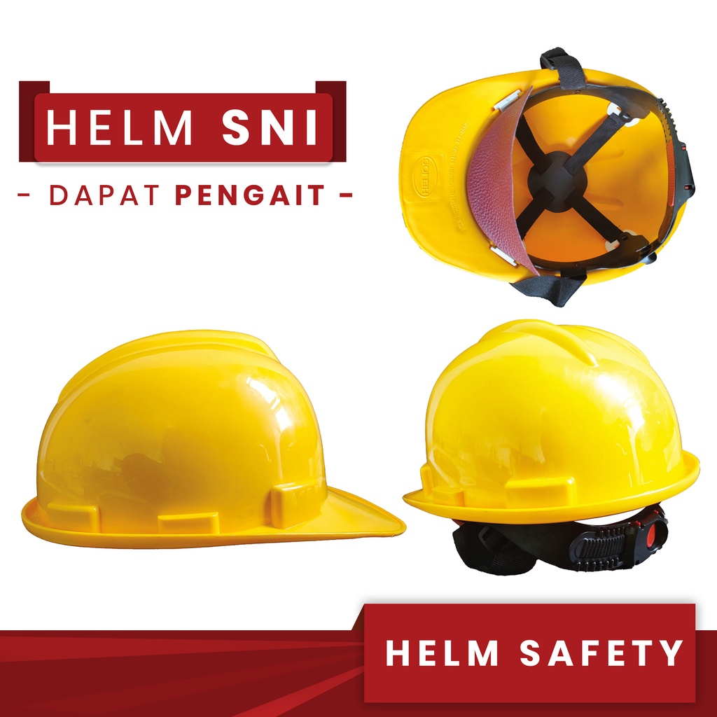 Jual Helm proyek safety SNI putih kuning merah biru hijau orange helios ...