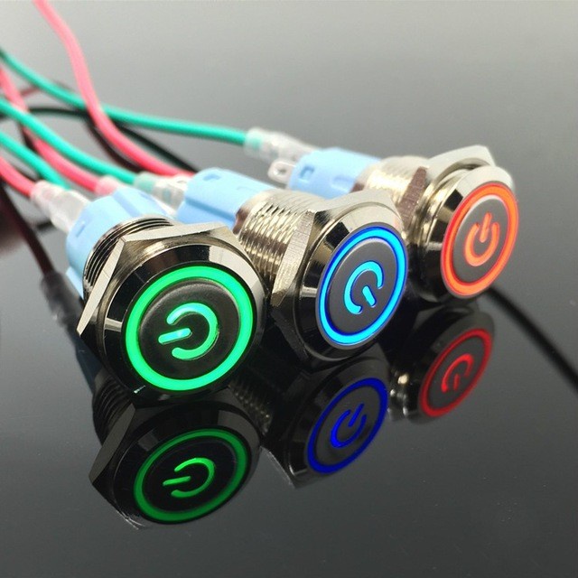 Jual Saklar Tombol On Off LED Stainless Push Button Switch Metal ...