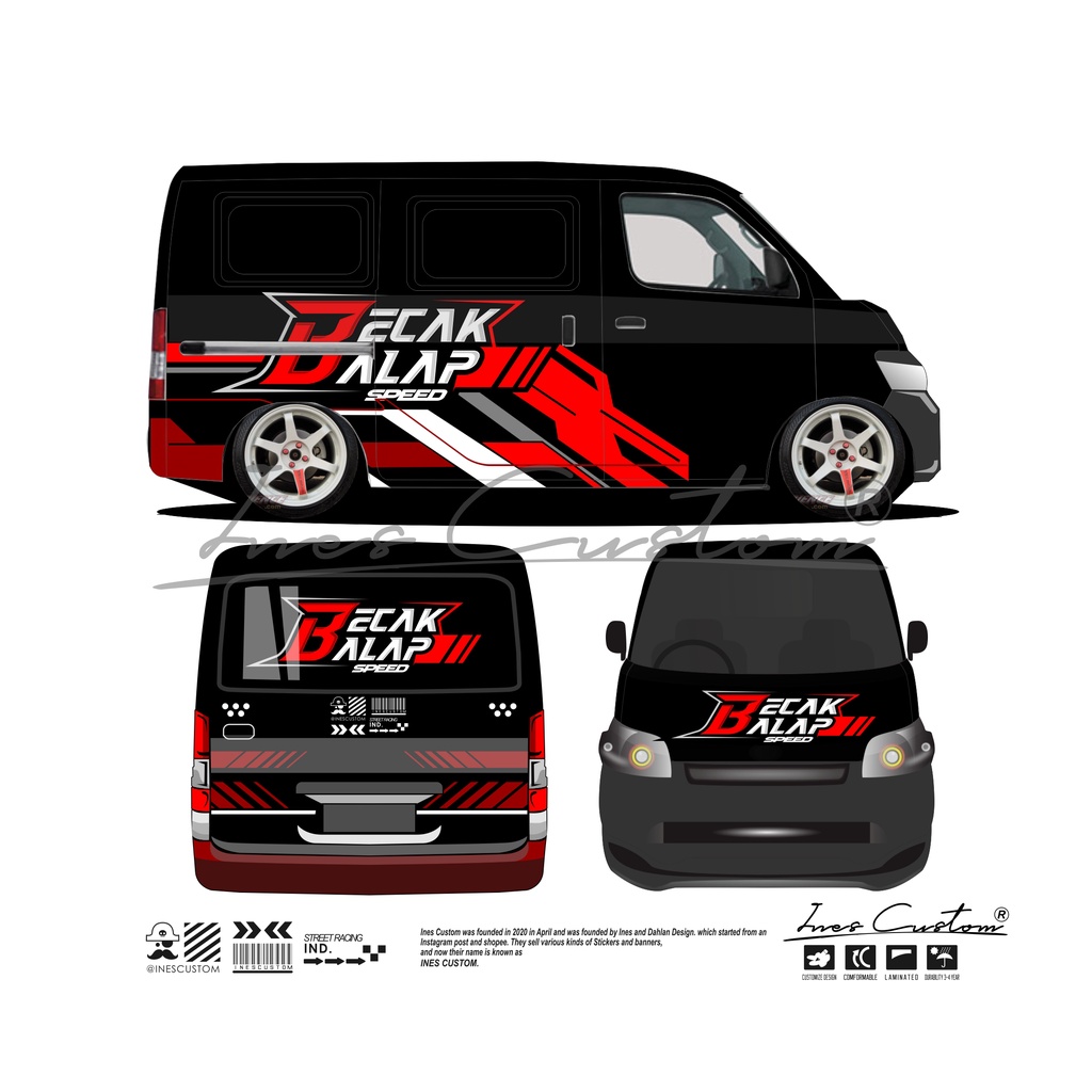Jual DECAL GRANDMAX BLINDVAN RACING CONCENPT | Shopee Indonesia