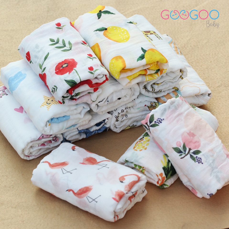Jual GOOGOO 120x120 Kain Bedong Bayi / Muslin Swaddle Blanket | Shopee ...