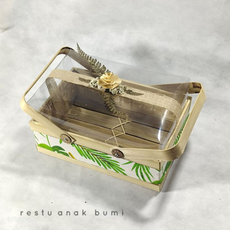 Jual hampers premium Motif daun pita goni rustic rustik unik kotak ...