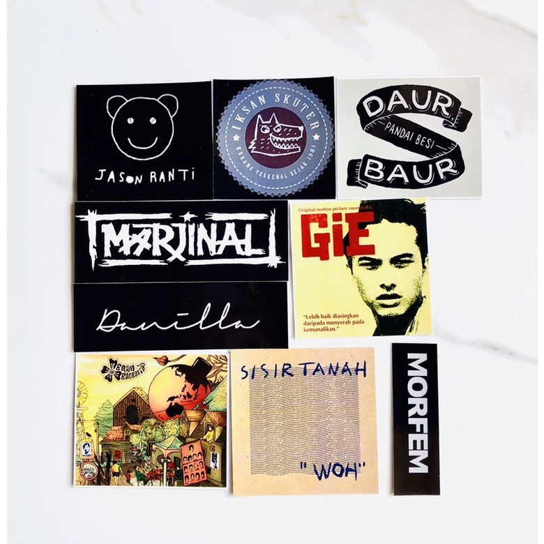 Jual Sticker Pack Band Indie ( jason ranti, sisir tanah, iksan skuter ...