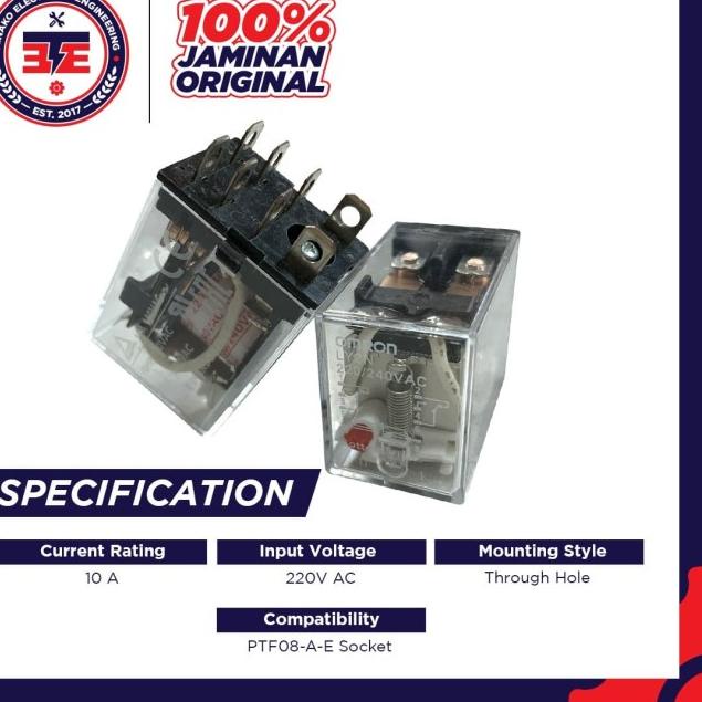 Jual Relay Omron 8 Kaki 10 Amper LY2N 220V AC | Shopee Indonesia