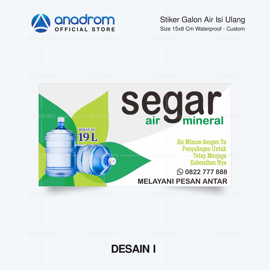 Jual Stiker Galon Air Isi Ulang | Stiker Galon Anti Air | Anadrom 3164 ...