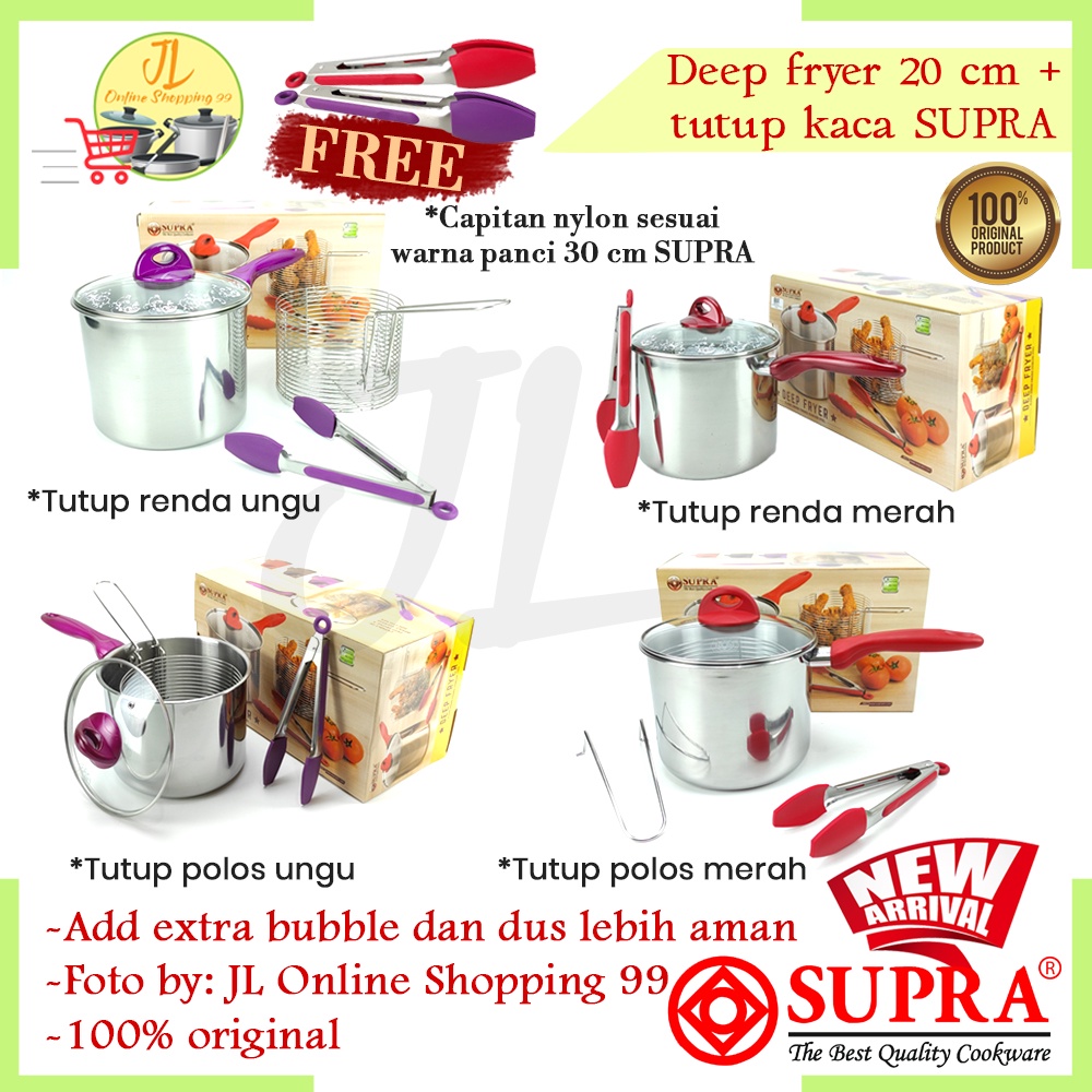 Jual Panci Deep fryer stainless 20cm + Saringan SUPRA / Panci dalam ...