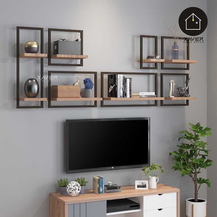 Jual Rak Dinding Minimalis 7 Rak Modular / Rak Pajangan Gantung ...