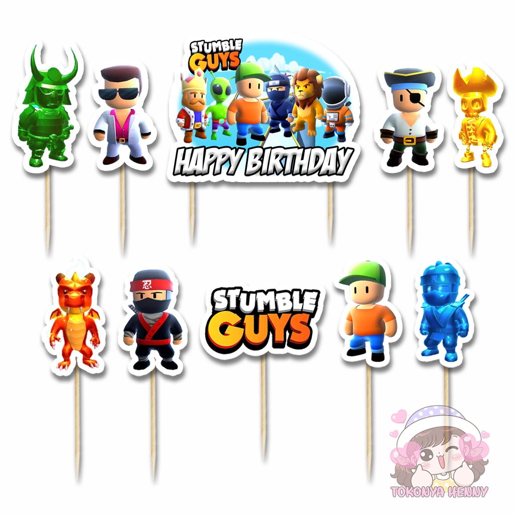 Jual Topper Cake Hiasan Kue Ulang Tahun Anak motif STUMBLE GUYS ...