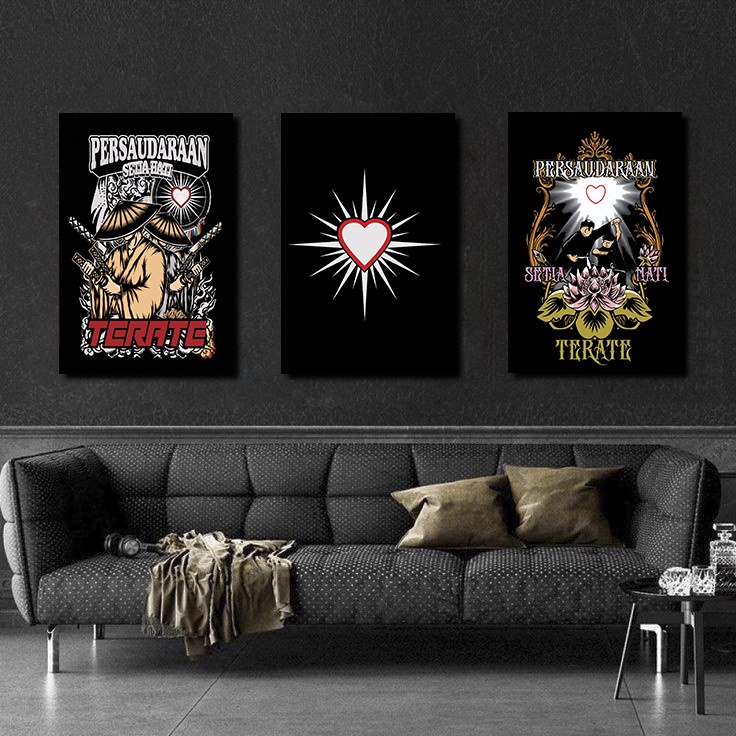 Jual Hiasan dinding PSHT Ukuran 47x31 Dekorasi Dinding Ruang Tamu Foto Dinding Persaudaraan ...