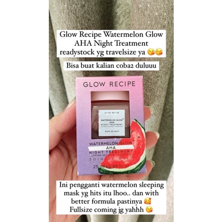 Jual Glow Recipe Watermelon Glow AHA Night Treatment | Shopee Indonesia