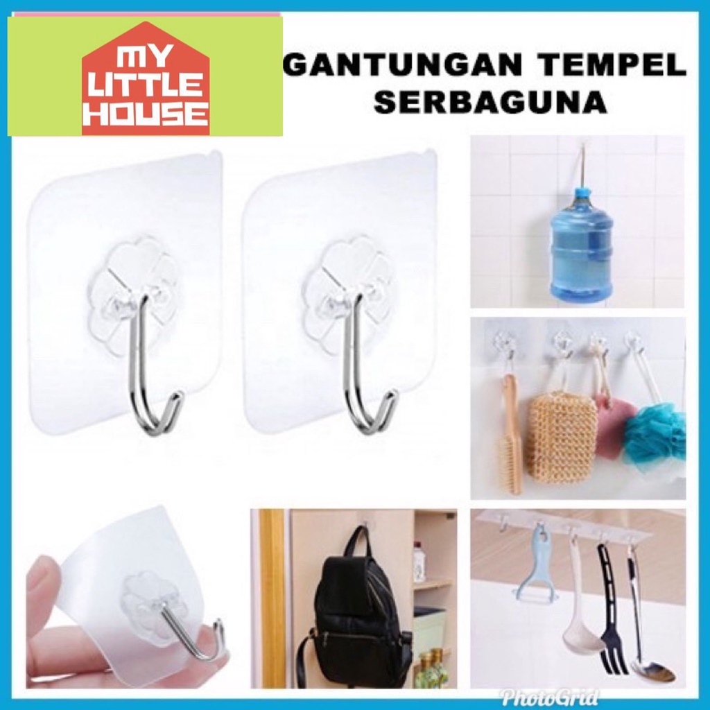 Jual 5PCS Gantungan Hook Tempel Transparant Serbaguna Gantungan Magic ...
