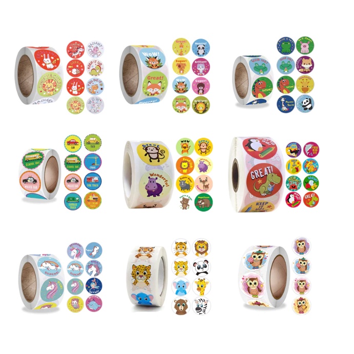 Jual 500 Pcs Sticker anak anak / Sticker Reward Label Bulat 25MM ...