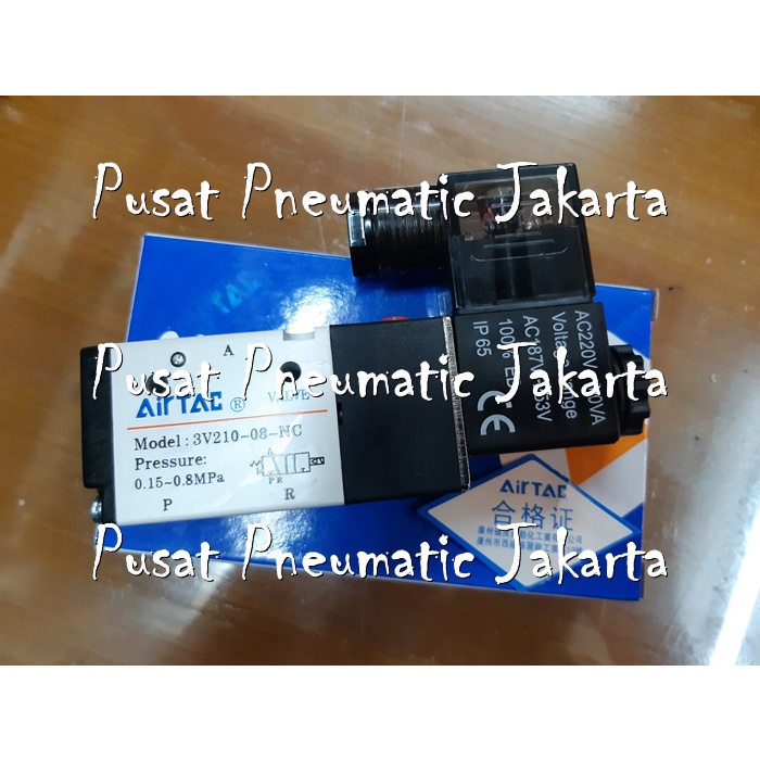 Jual Solenoid Valve AIRTAC 3V210-08 Solenoid Valve 3Way 1/4" Solenoid ...