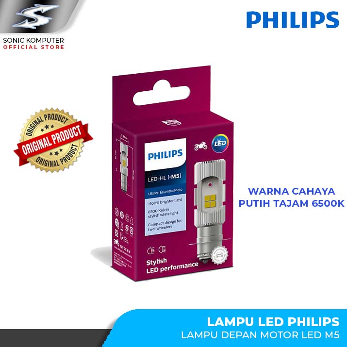 Jual LAMPU DEPAN LED PHILIPS M5 ORIGINAL 100% BEAT FI VARIO 125 MIO M3 ...