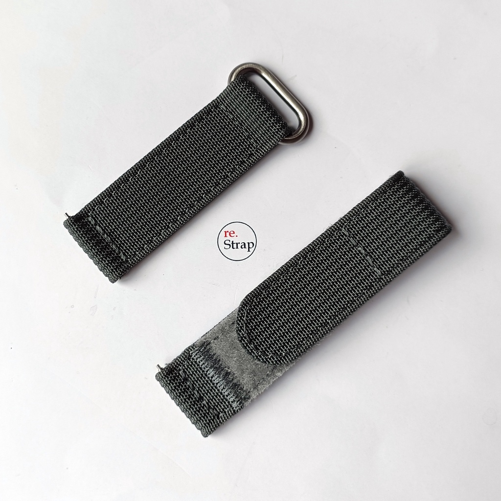 Jual Tali Jam Velcro Strap Ribbed Nylon QUICK RELEASE Smoke Grey HL-17 ...