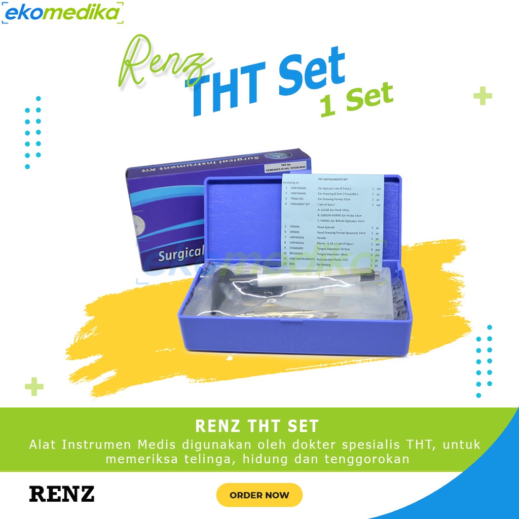 Jual Renz THT Set Stainless Steel Original / THT Instruments Set RENZ ...