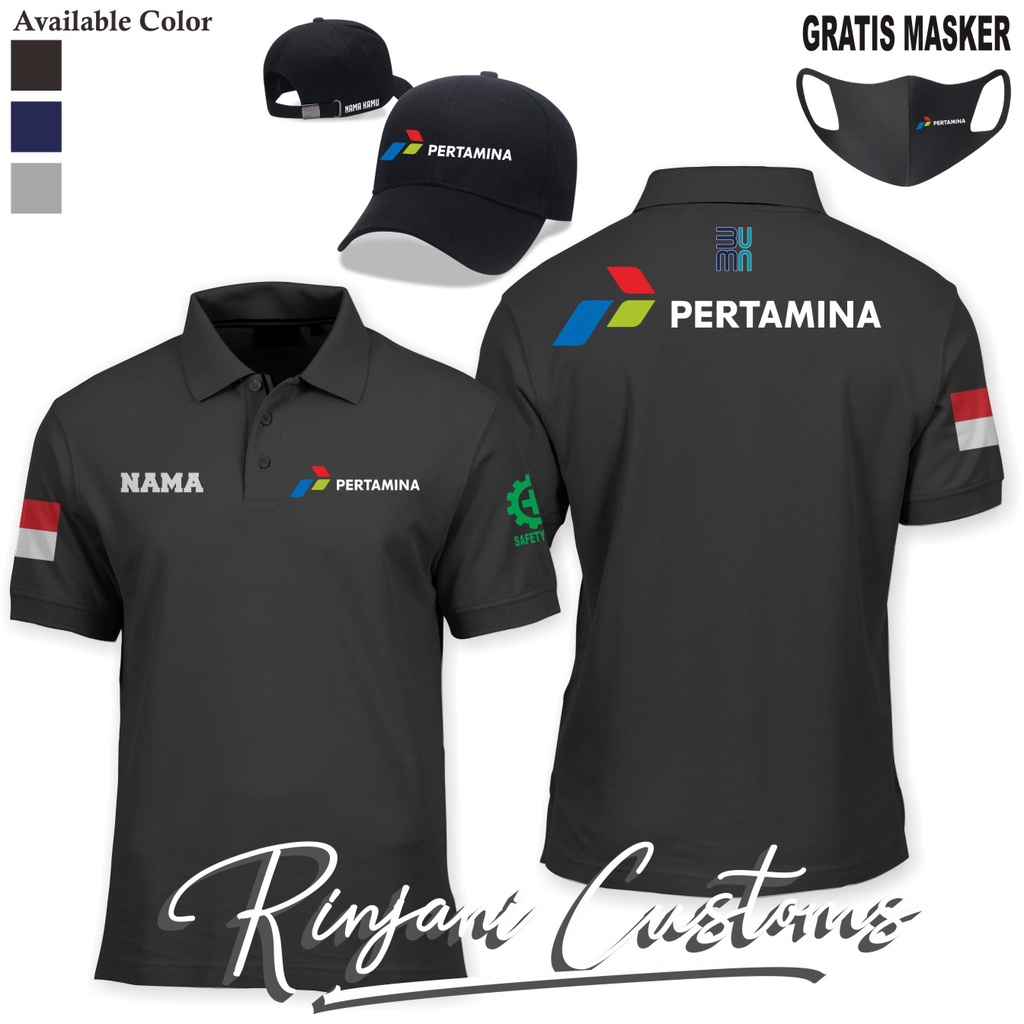 Jual KAOS POLO PERTAMINA GRATIS PAKAI NAMA DAN MASKER-POLO PT PERTAMINA ...