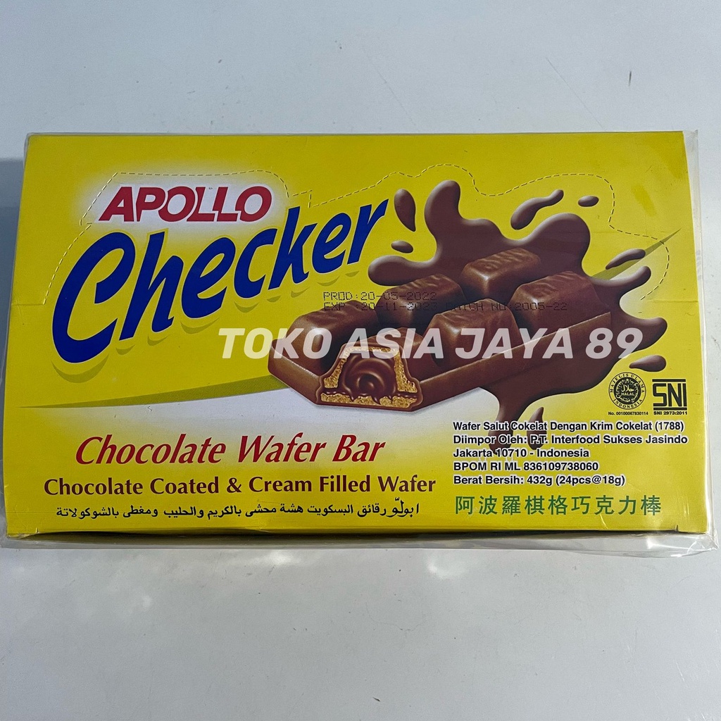 Jual Apollo checker chocolate / strawberry wafer 432gr dan 720 gr ...