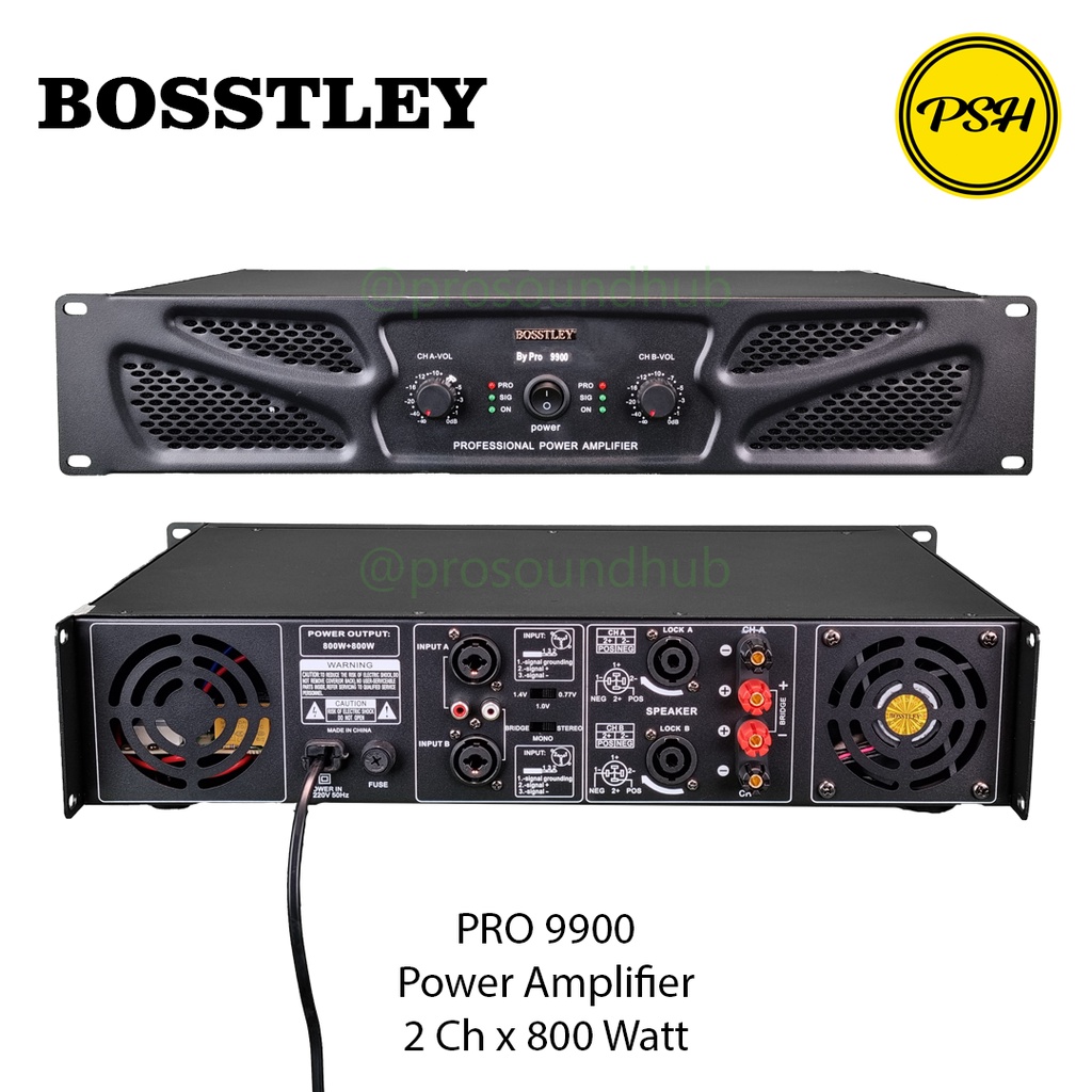 Jual Power Amplifier BOSSTLEY PRO 9900 PRO9900 Amply Stereo 800 Watt x ...