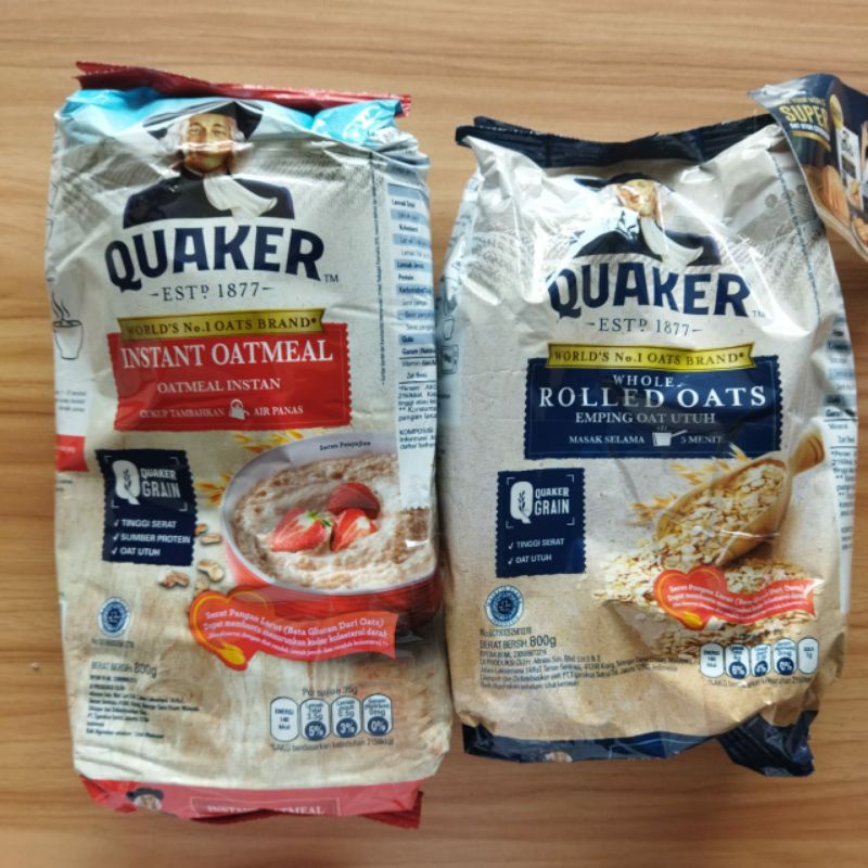 Jual Quaker instant Oatmeal 800gr Rolled oat oats 800gr | Shopee Indonesia