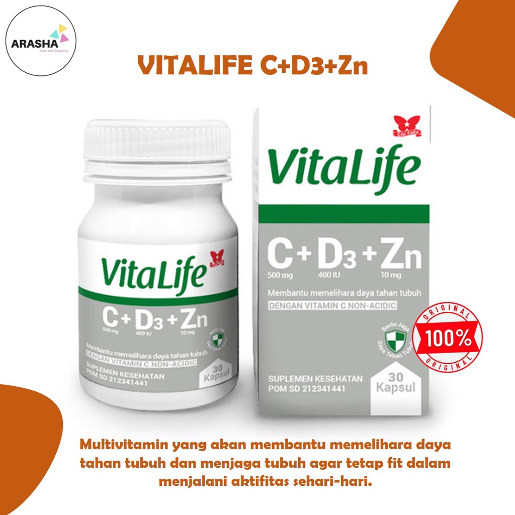 Jual VITALIFE MULTIVITAMIN C+D3+Zn 30 Kapsul - Multivitamin Lengkap Jaga Daya Tahan Tubuh ...