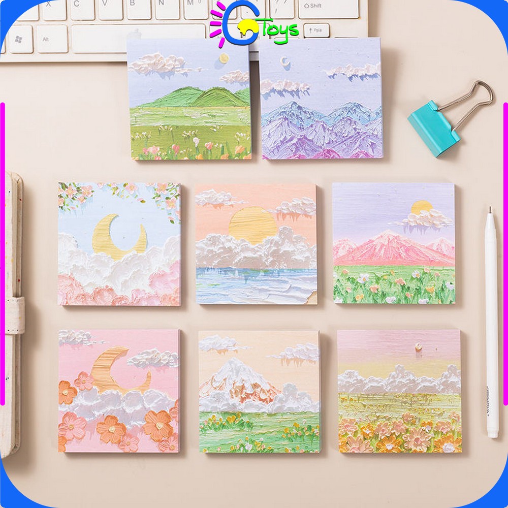 Jual CR-A37 Memo Tempel Aesthetic Sticky Notes Motif Alam Indah / Note ...