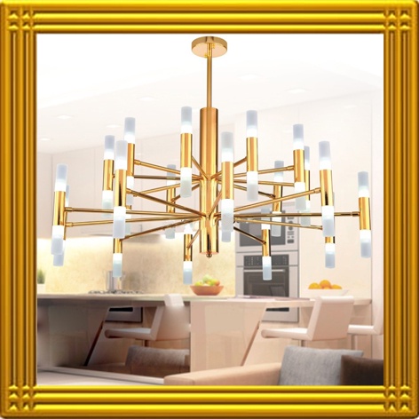 Jual Lampu gantung MODERN GOLD PIPE LED 40 ARMS elegan minimalis ...