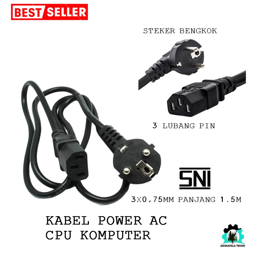 Jual Kabel Power Ac Komputer CPU Monitor PC Colokan Listrik Magic Com ...