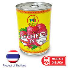Jual BUAH KALENG LECI LYCHEE IN SYRUP HARVEST DELIGHT THAI 565 GRAM ...