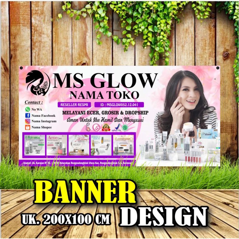 Jual Spanduk Banner Jualan Produk Ms Glow Skincare New Besar | Shopee ...