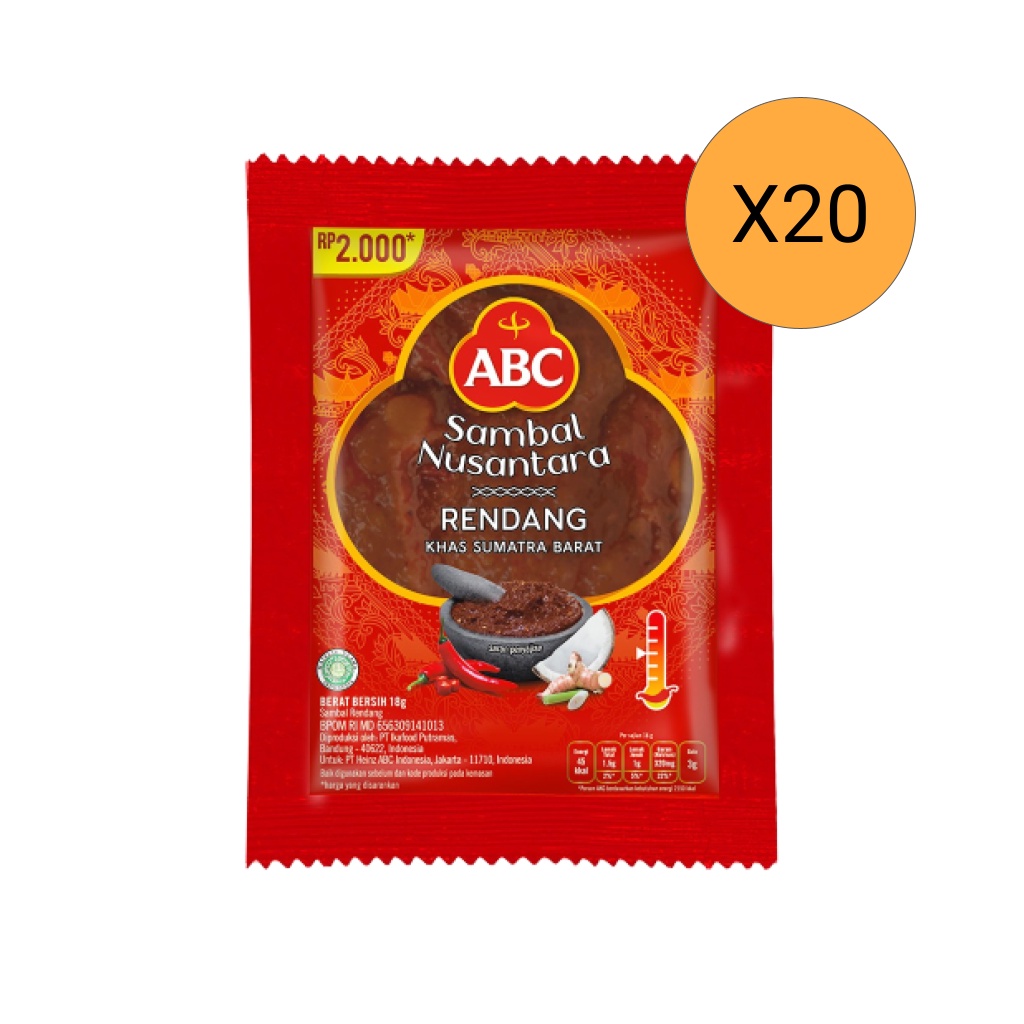 Jual ABC Sambal Nusantara Rendang 20 x 18 g | Shopee Indonesia