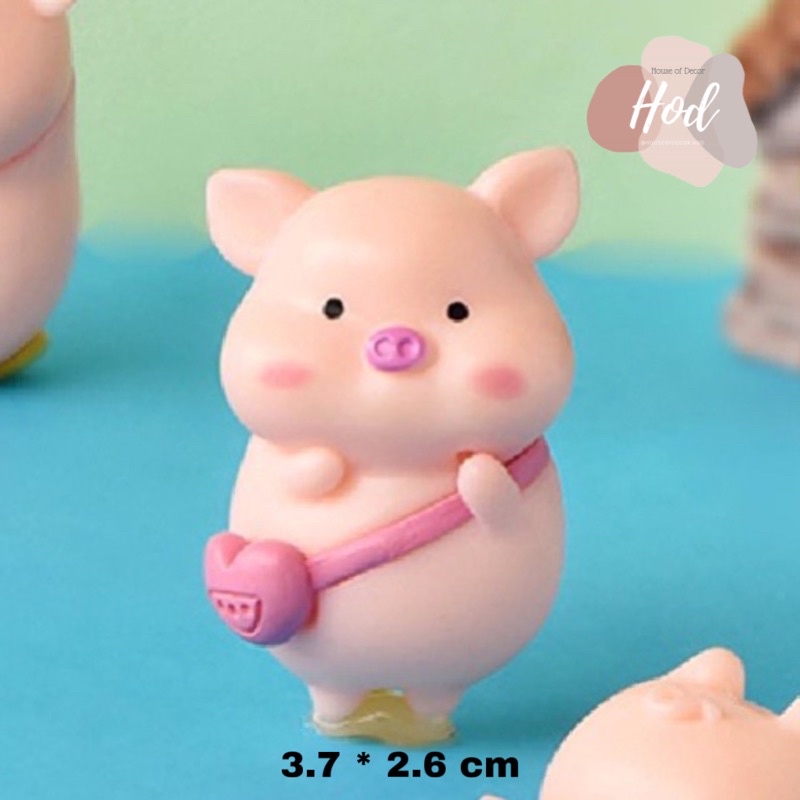 Jual Ornamen Babi Topper Pig Chubby Hiasan Animal Resin Hiasan Miniatur ...