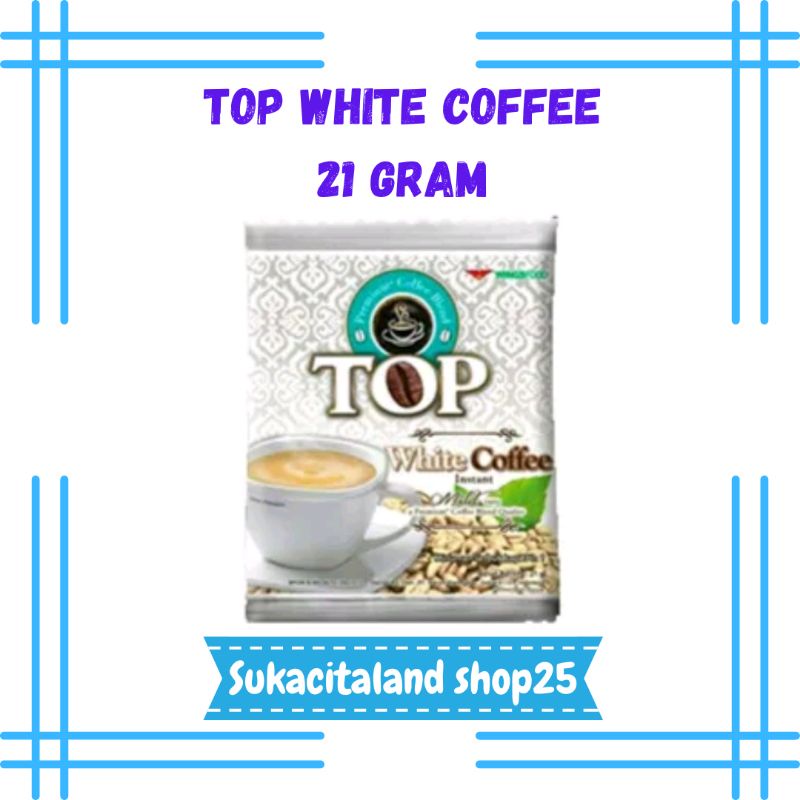 Jual kopi sachet top white coffee 1 sachet 21 gram | kopi instan | kopi ...