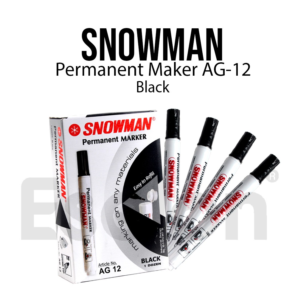 Jual 1pc Spidol Snowman Permanent Marker AG-12 | Shopee Indonesia