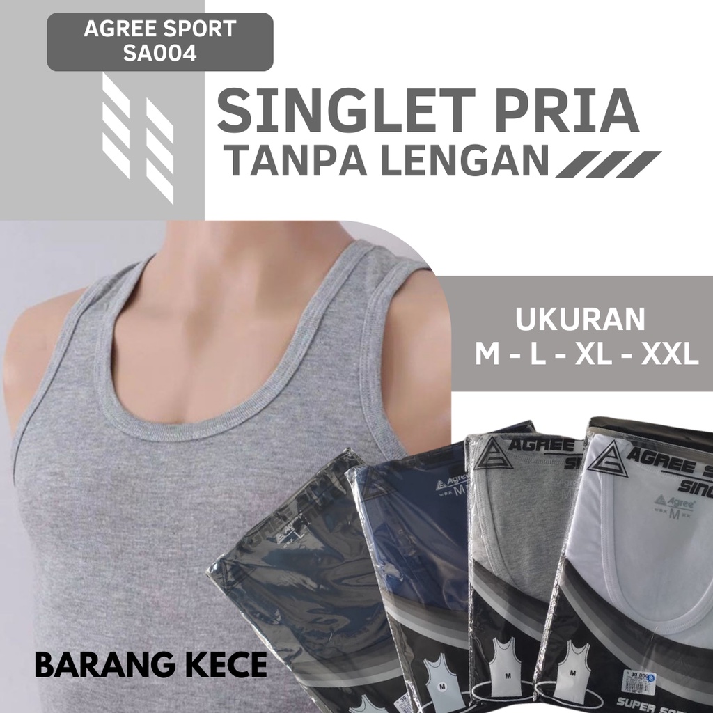 Jual Kaos Kutang Pria / Singlet Laki-laki Dewasa ( Size M - XXL ) Bahan ...