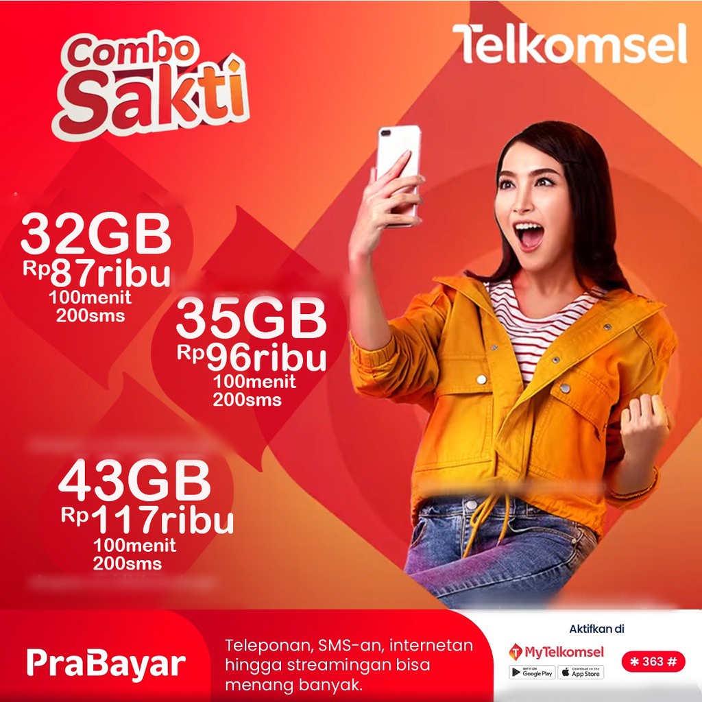 Jual Kartu Sakti Telkomsel 32gb 35gb 43gb KARTU PERDANA Sakti Combo As Loop Simpati Paket ...