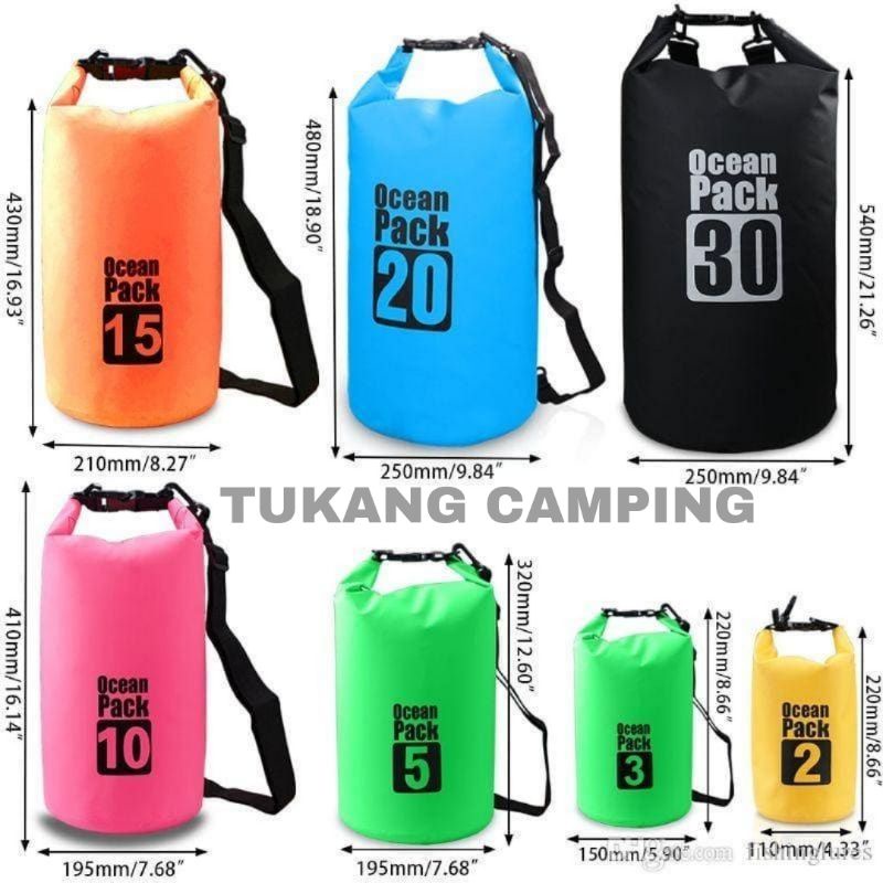 Jual Dry Bag Ocean Pack 5L 10L 20L (MODEL RANGSEL) - DRYBAG KANTONG AIR / TAS TAHAN AIR ...