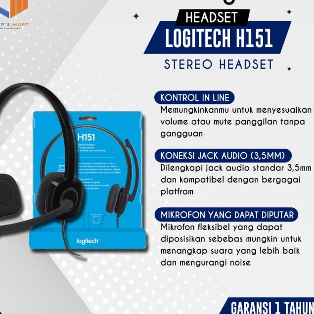 Jual LOGITECH H151 STEREO HEADSET 100% original | Shopee Indonesia